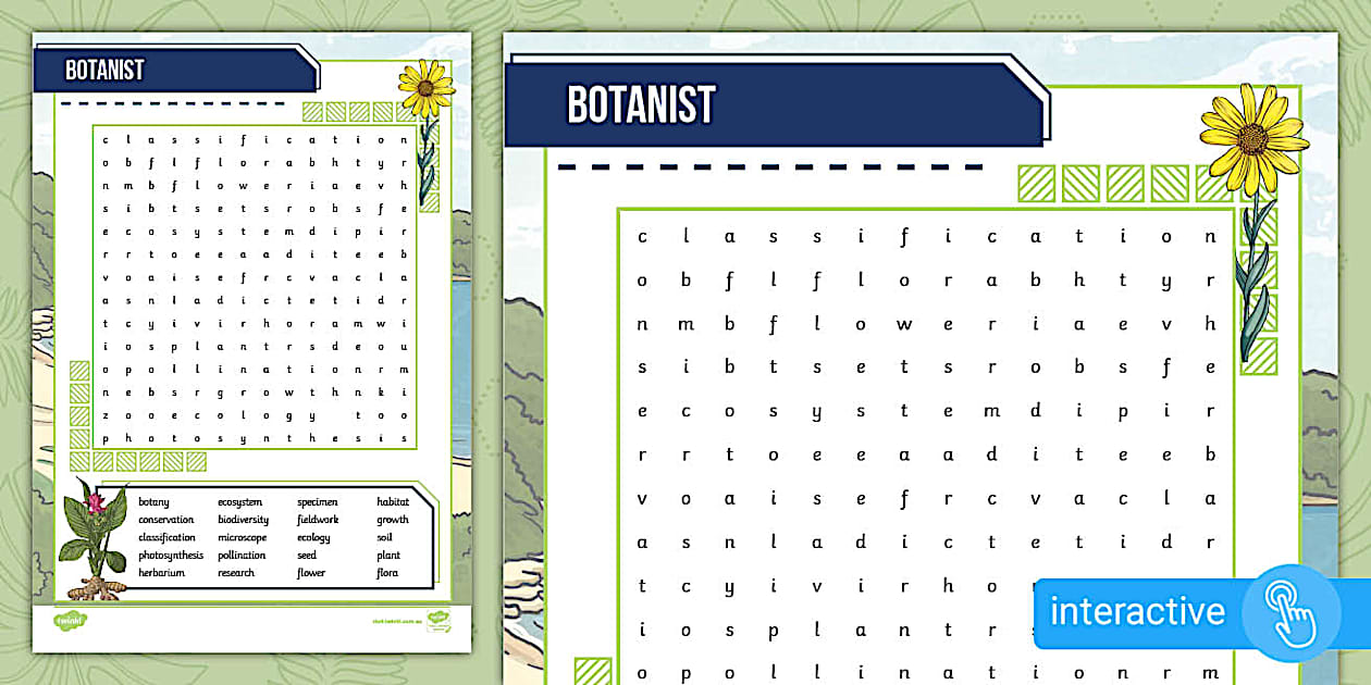 Botanist Word Search (teacher made) - Twinkl