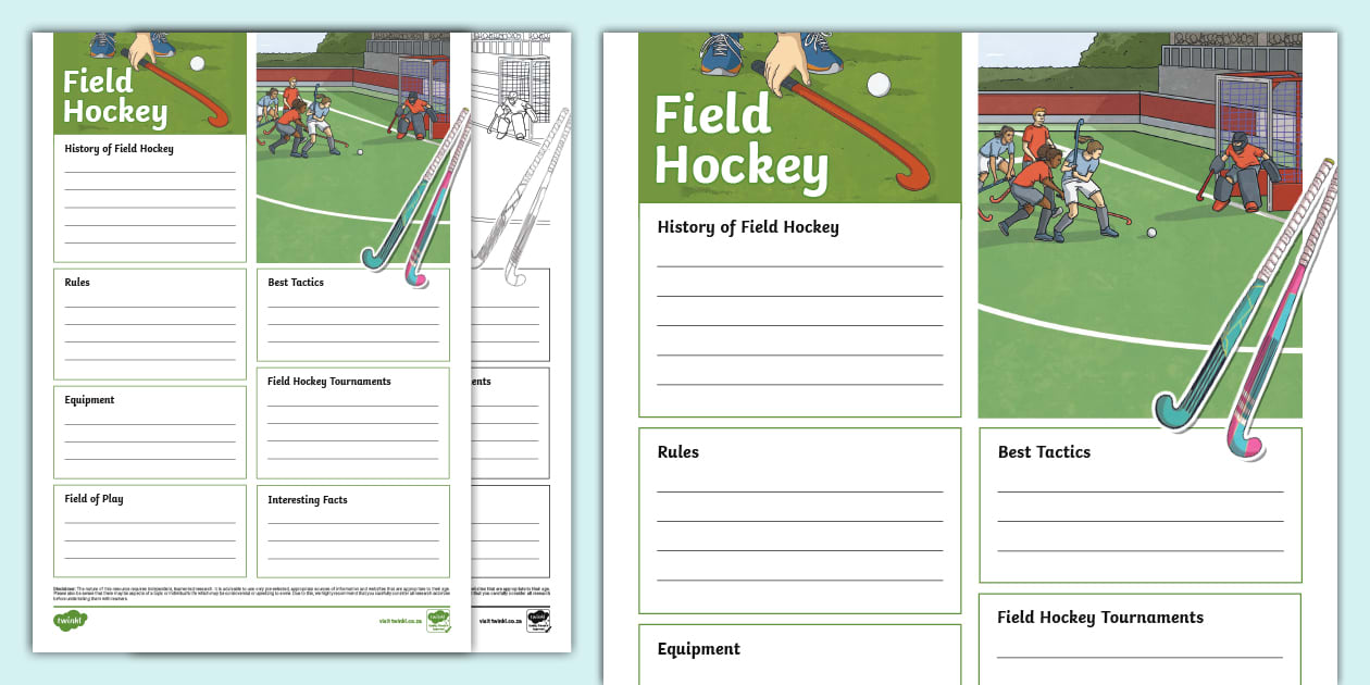 Field Hockey Fact File Template (Teacher-Made) - Twinkl