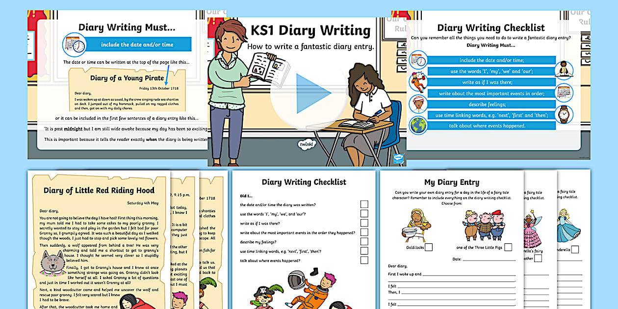 Features of a Diary | Writing a diary entry KS1 Resource Pack