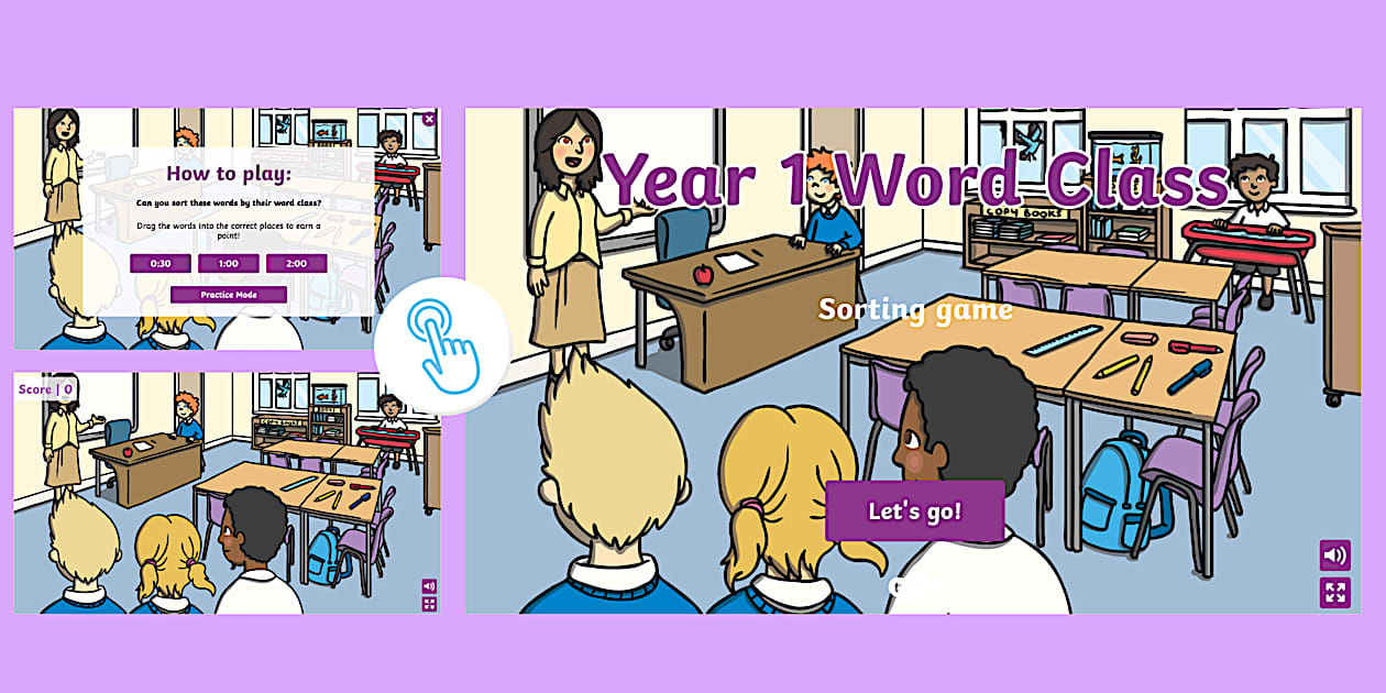 Year 1 Word Classes Interactive Sorting Activity - Twinkl