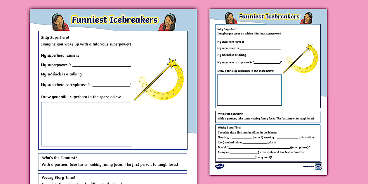 Funniest Ice Breakers Activity Sheet (teacher made) - Twinkl