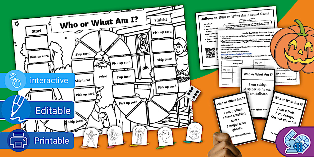 Halloween Description Game - Who or What Am I Halloween Colouring