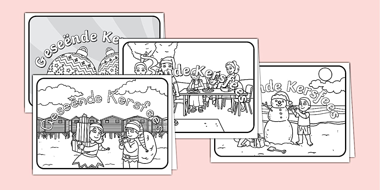 Geseënde Kersfees Groetekaarte (teacher made) - Twinkl