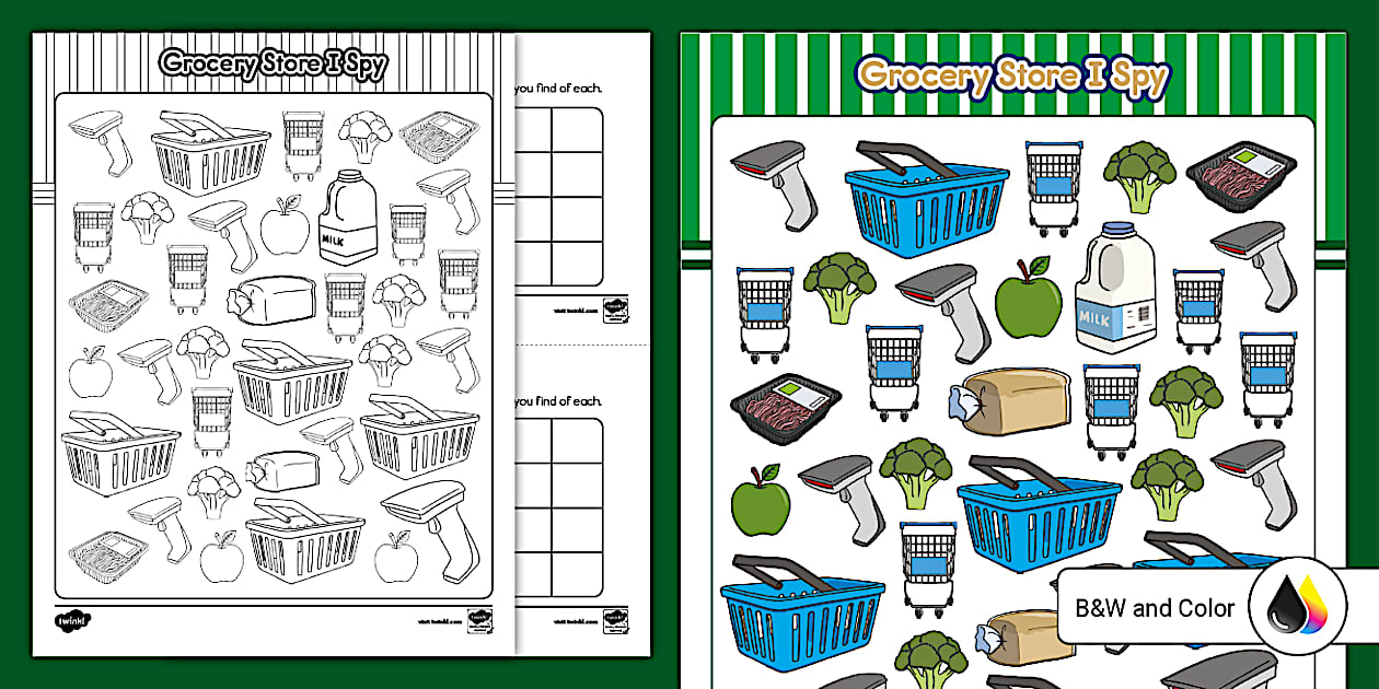 Grocery Store I Spy Activity (teacher made) - Twinkl