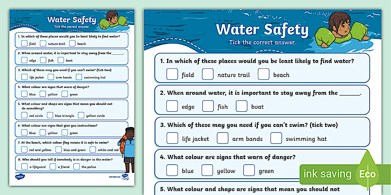 Water Safety Paper Quiz