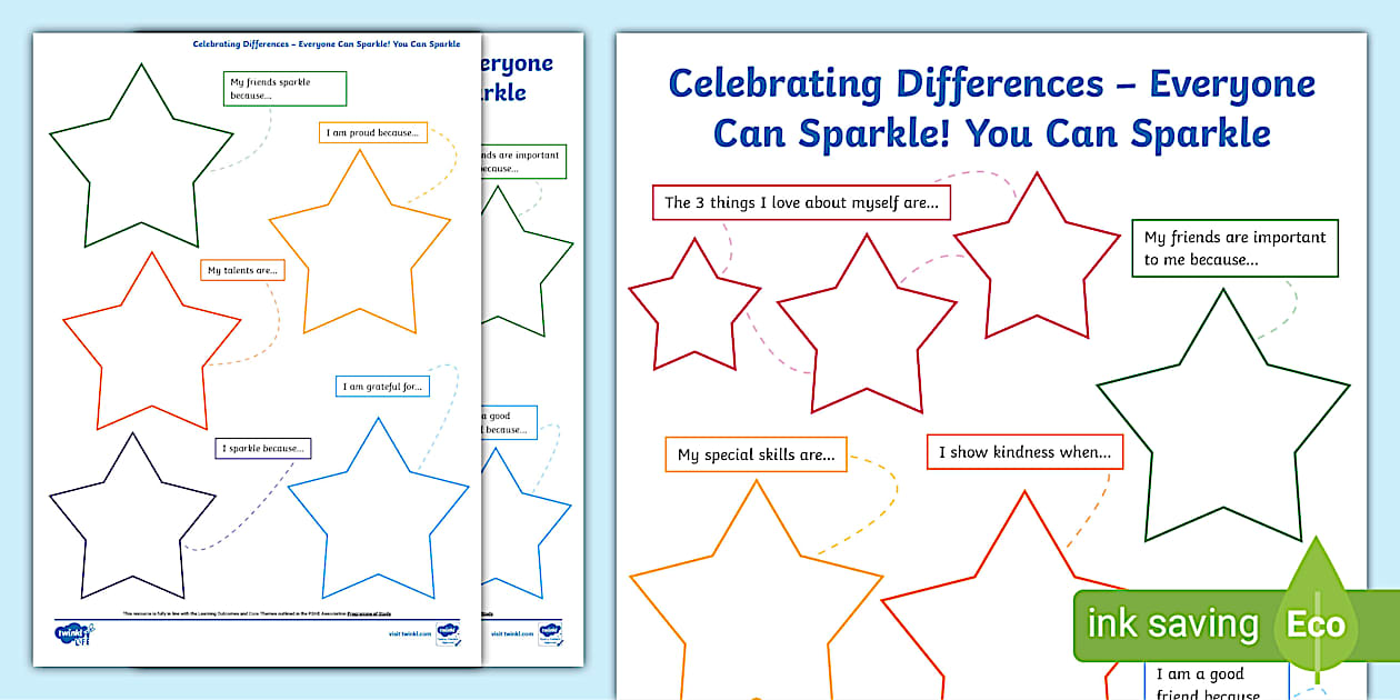 RSE Day KS2 Celebrating Differences Worksheet (teacher made)