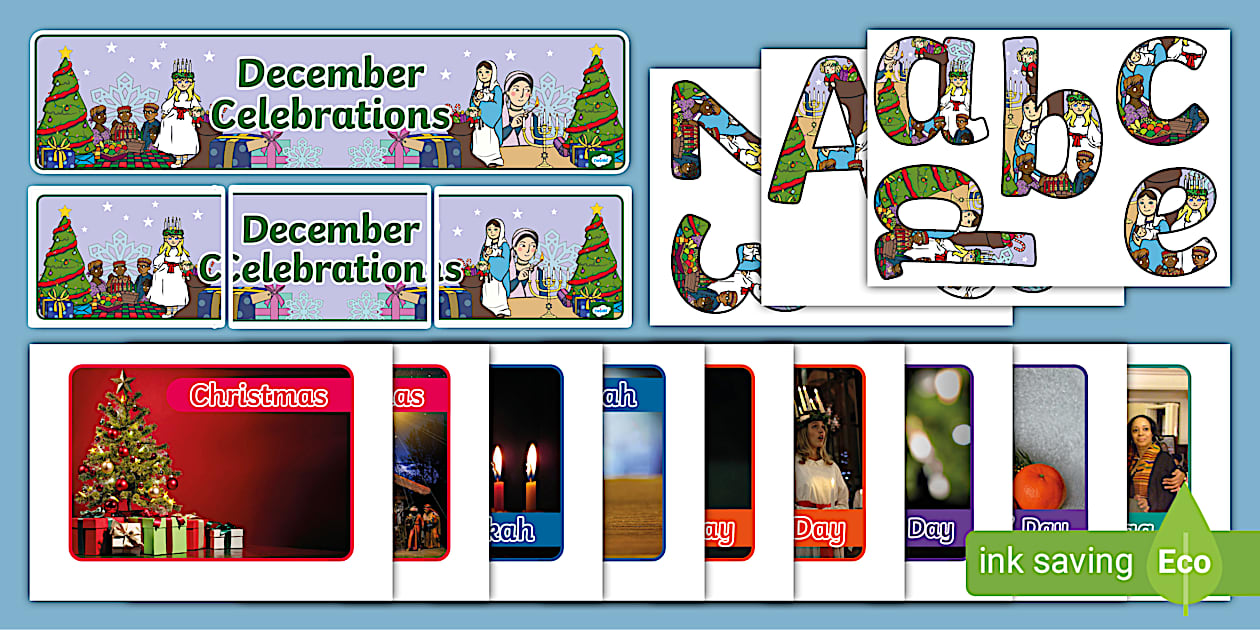 December Celebrations and Holidays Display Pack - Twinkl