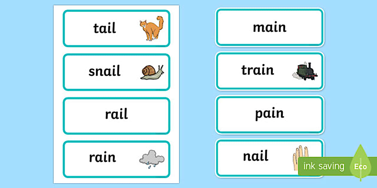 Editable 'ai' Sound Phonics Word Cards - Twinkl