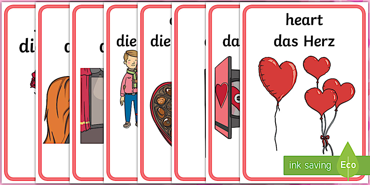Valentine's Day Display Posters English/German - EAL, German, Valentine ...