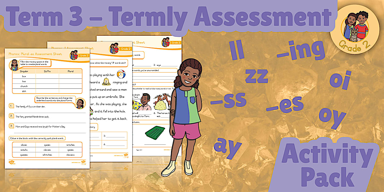Grade 2 Phonics - Term 3 - Termly Assessment - Activity Pack (CAPS Aligned)