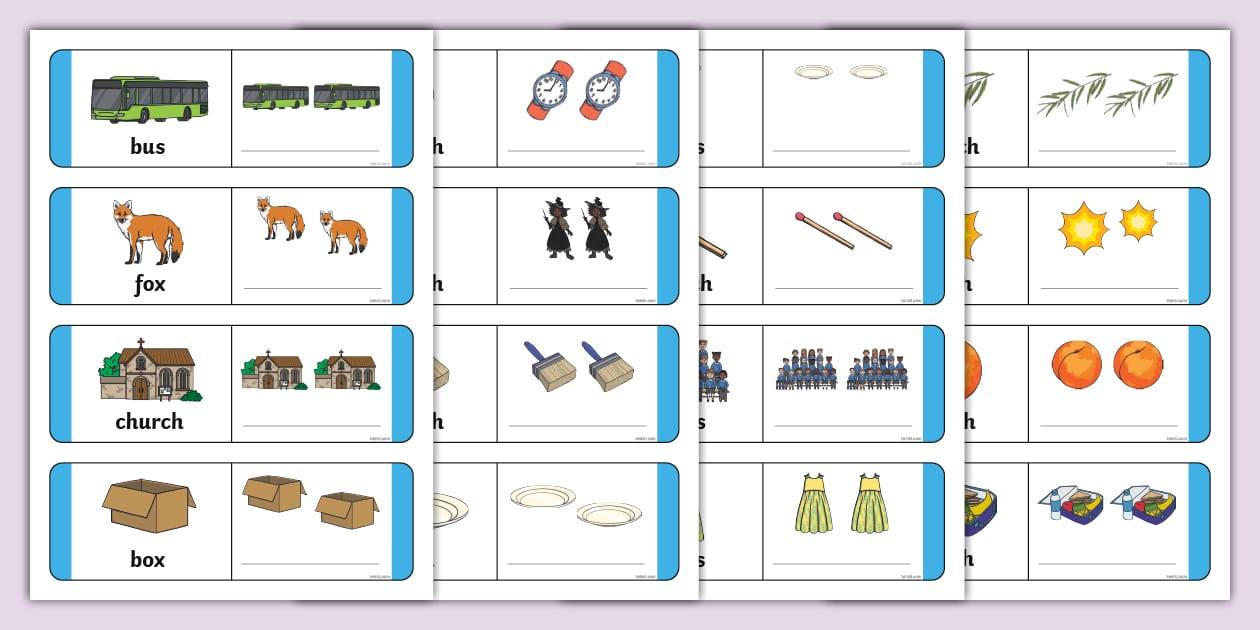 Fill in the Plurals -es Cards (teacher made) - Twinkl