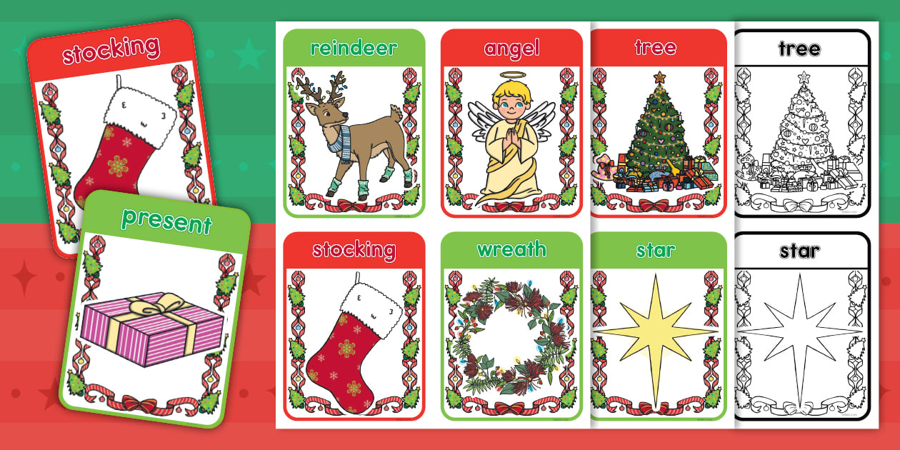 Christmas Nouns Flashcards - Twinkl Writing