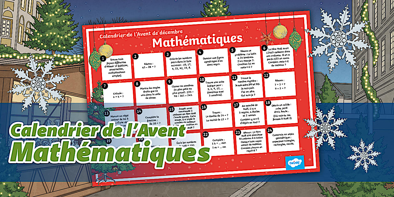 Calendrier de l'Avent – Mathématiques