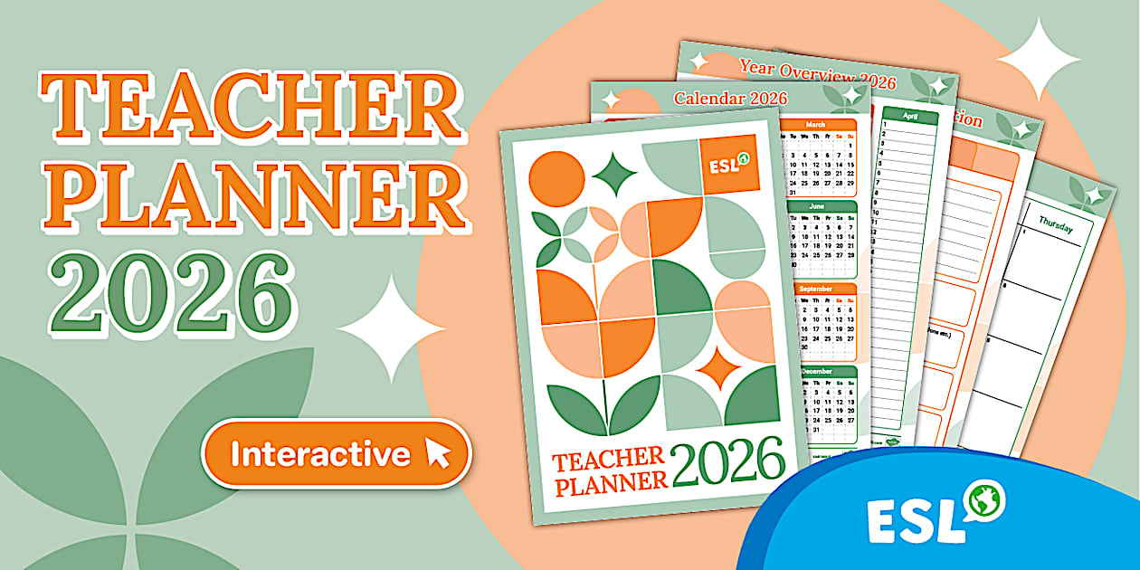 ESL Teacher Planner 2026 - Floral Ceramics