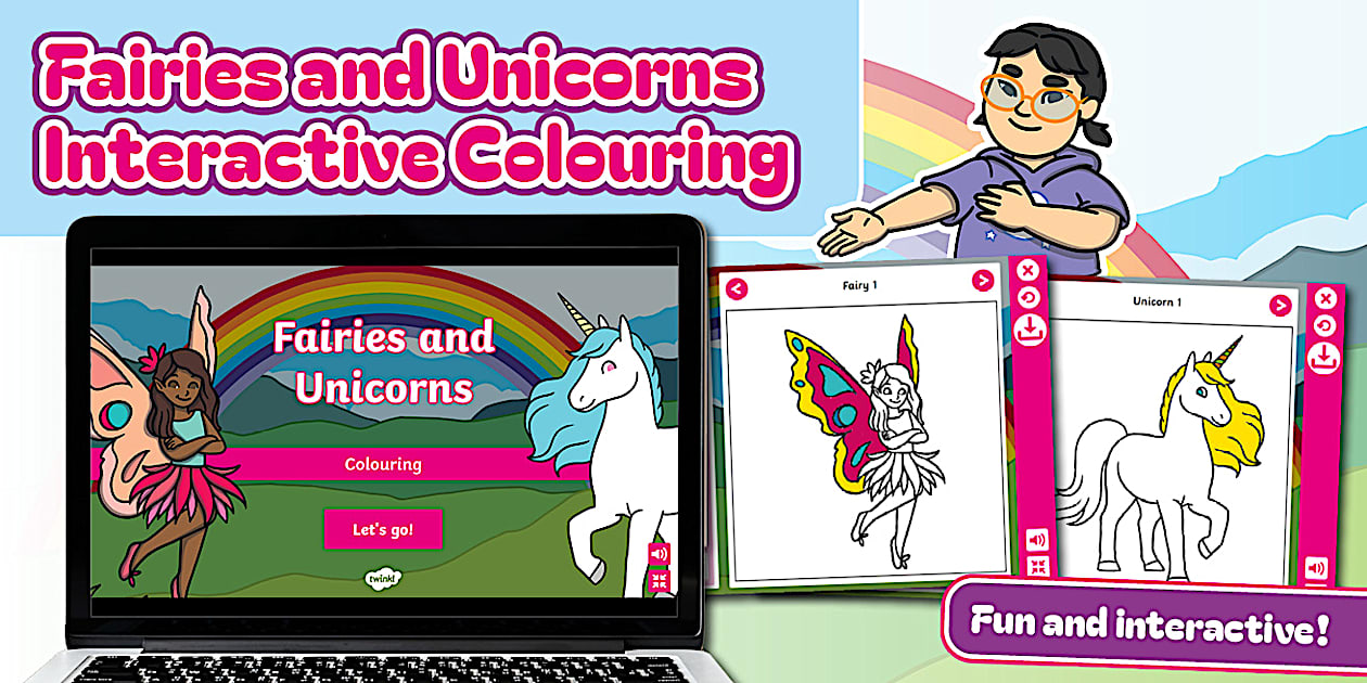 * NEW * Fairies and Unicorns Interactive Colouring