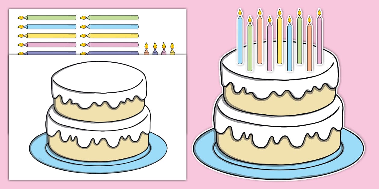 Birthday Cake Template | Primary Resource | Twinkl - Twinkl