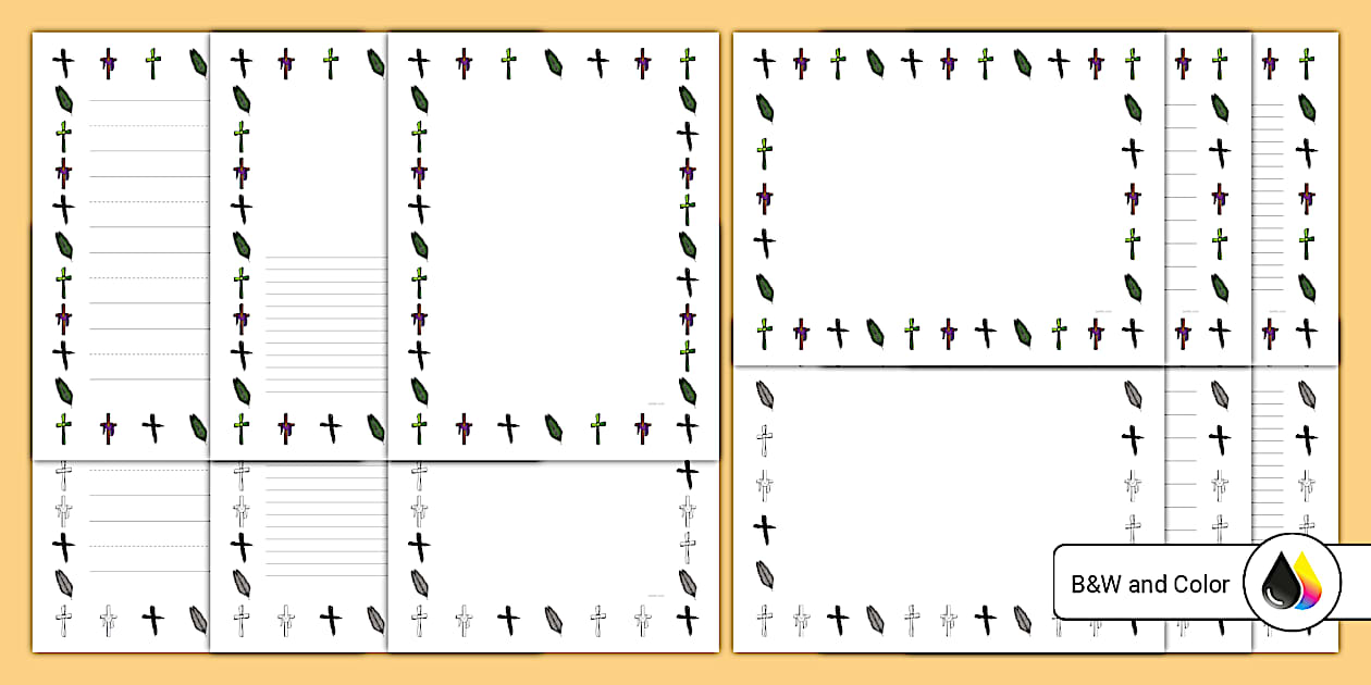 Blank and Lined Journal Writing Pages - Ash Wednesday Border