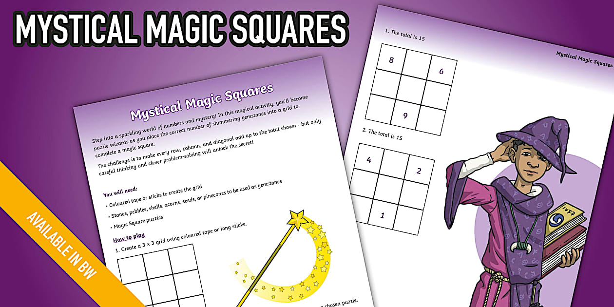 Mystical Magic Squares Activity Sheets