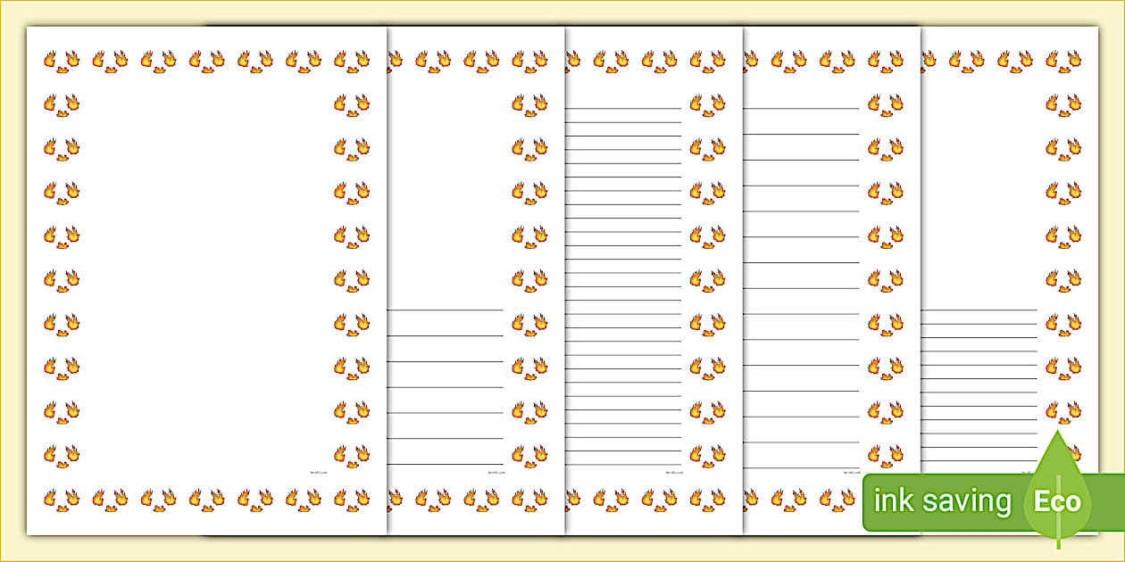 Editable Fire Page Borders (teacher made) - Twinkl