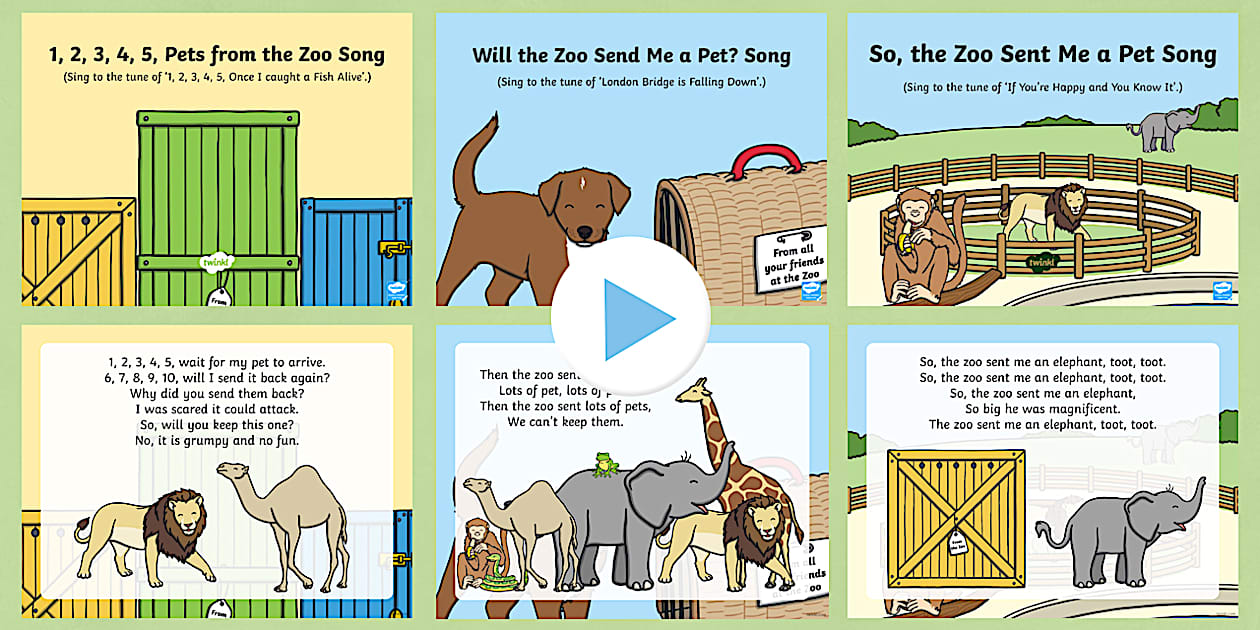 Zoo Themed Songs and Rhymes PowerPoints Pack (Teacher-Made)