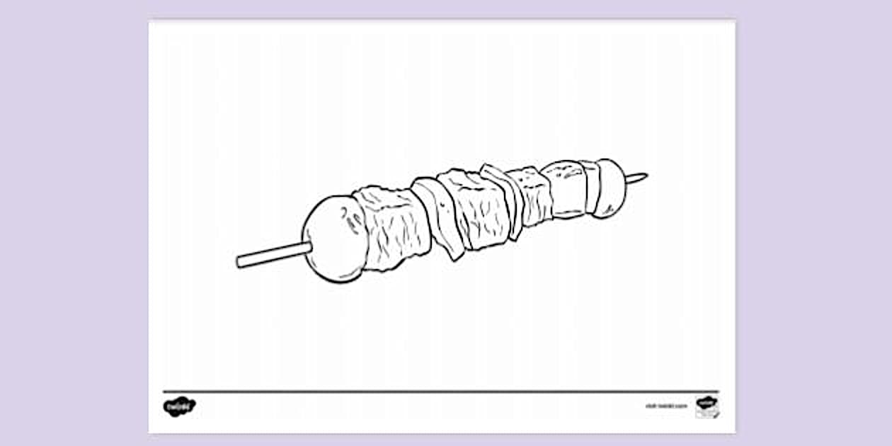 Kebab Colouring Sheets | KS1 Resources | Twinkl - Twinkl