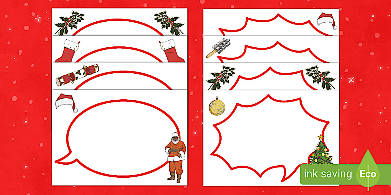 Christmas Speech Bubbles (teacher made) - Twinkl