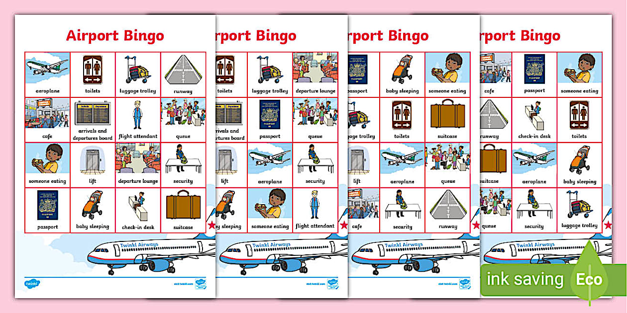 Airport Bingo Game (Teacher-Made) - Twinkl