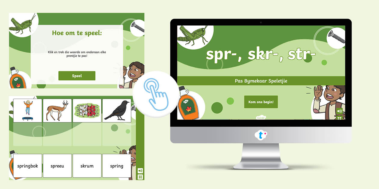 Graad 3 Klanke Interaktiewe Speletjie spr skr str - Twinkl