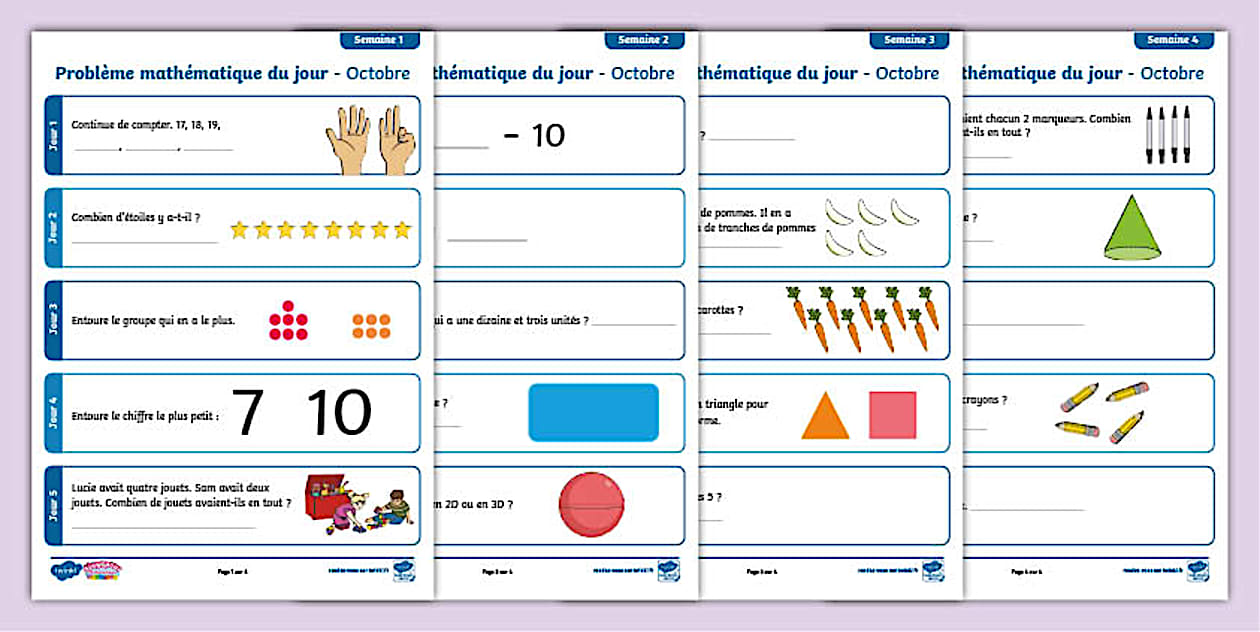 Problème mathématique du jour - Octobre - Singapour mathématiques