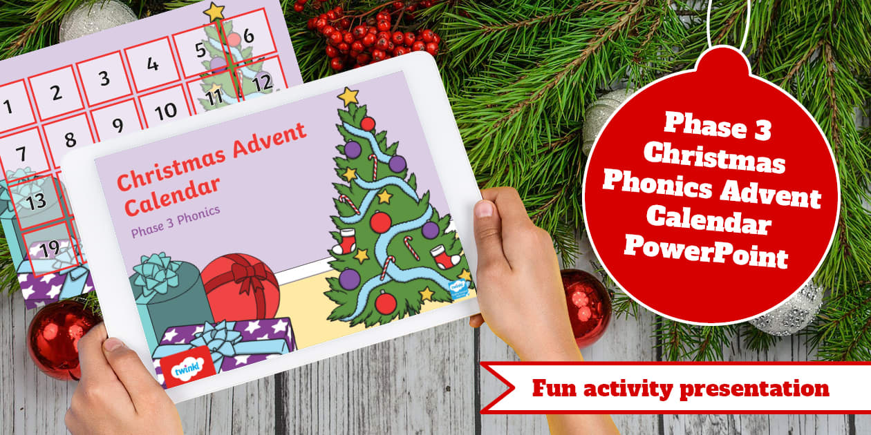 Phase 3 Christmas Phonics Advent Calendar PowerPoint
