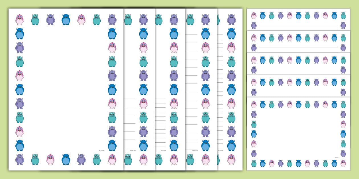 Monster Page Borders (teacher made) - Twinkl