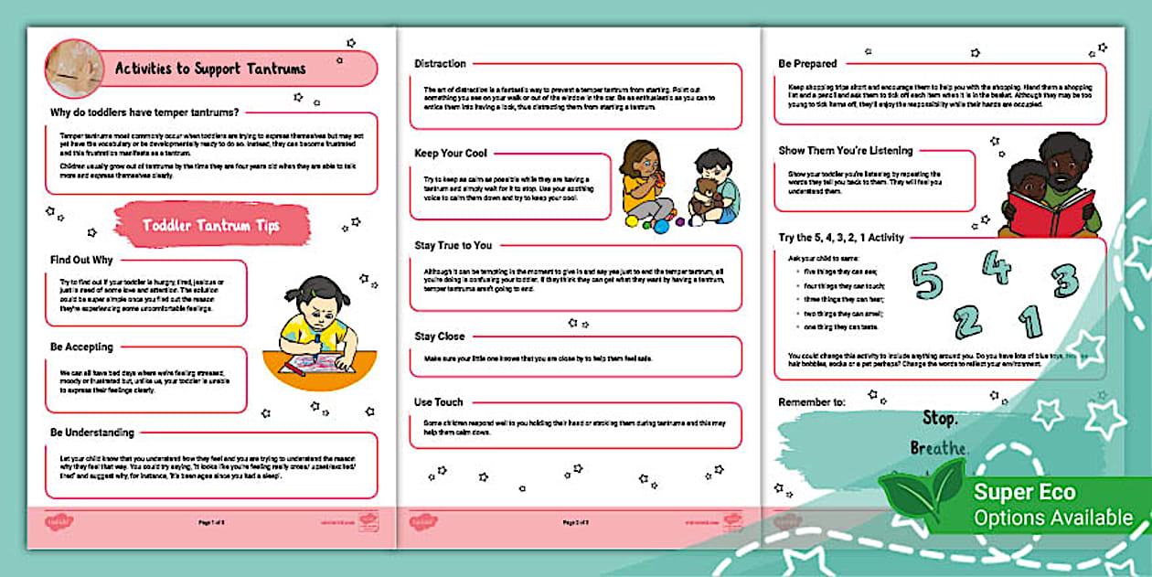 Activities to Support Tantrums | Parent Guide 0-5 - Twinkl