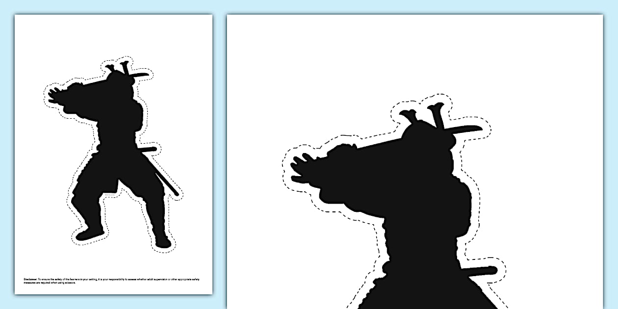 Samurai Silhouette Cut Out (teacher made) - Twinkl