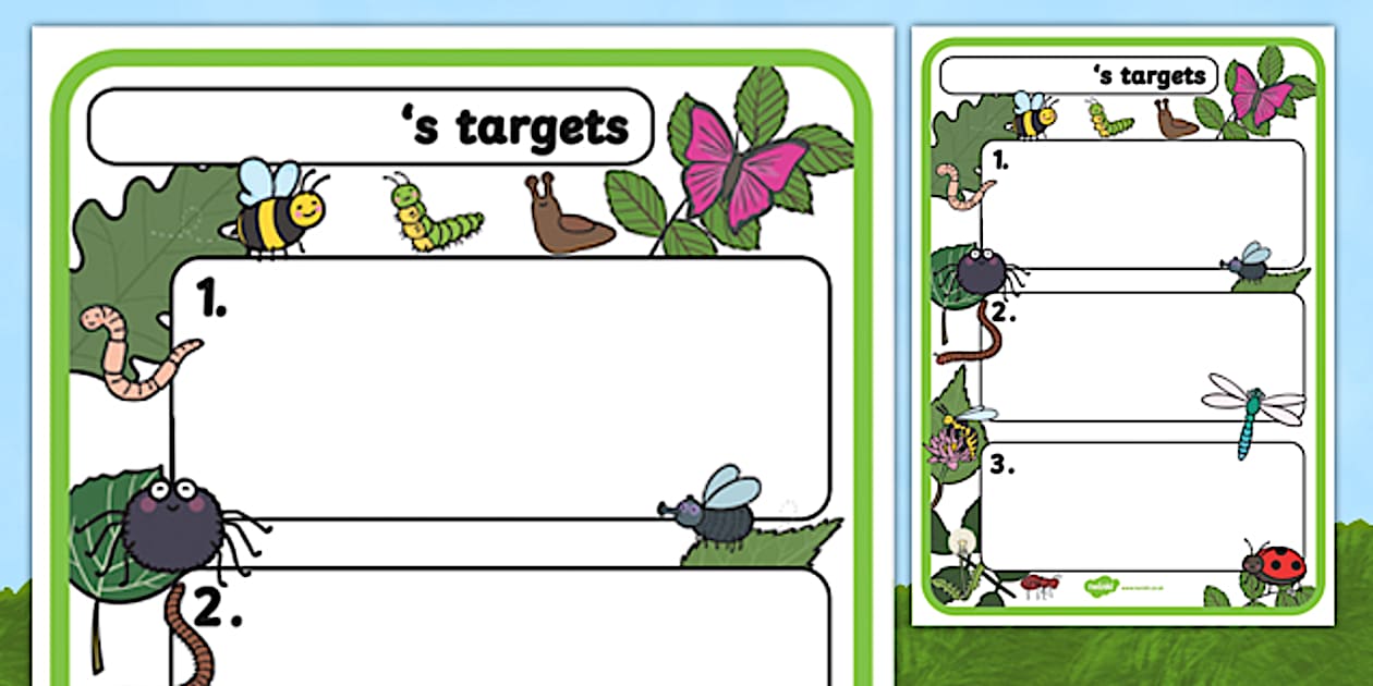 Themed Target Sheets Minibeasts (teacher made) - Twinkl
