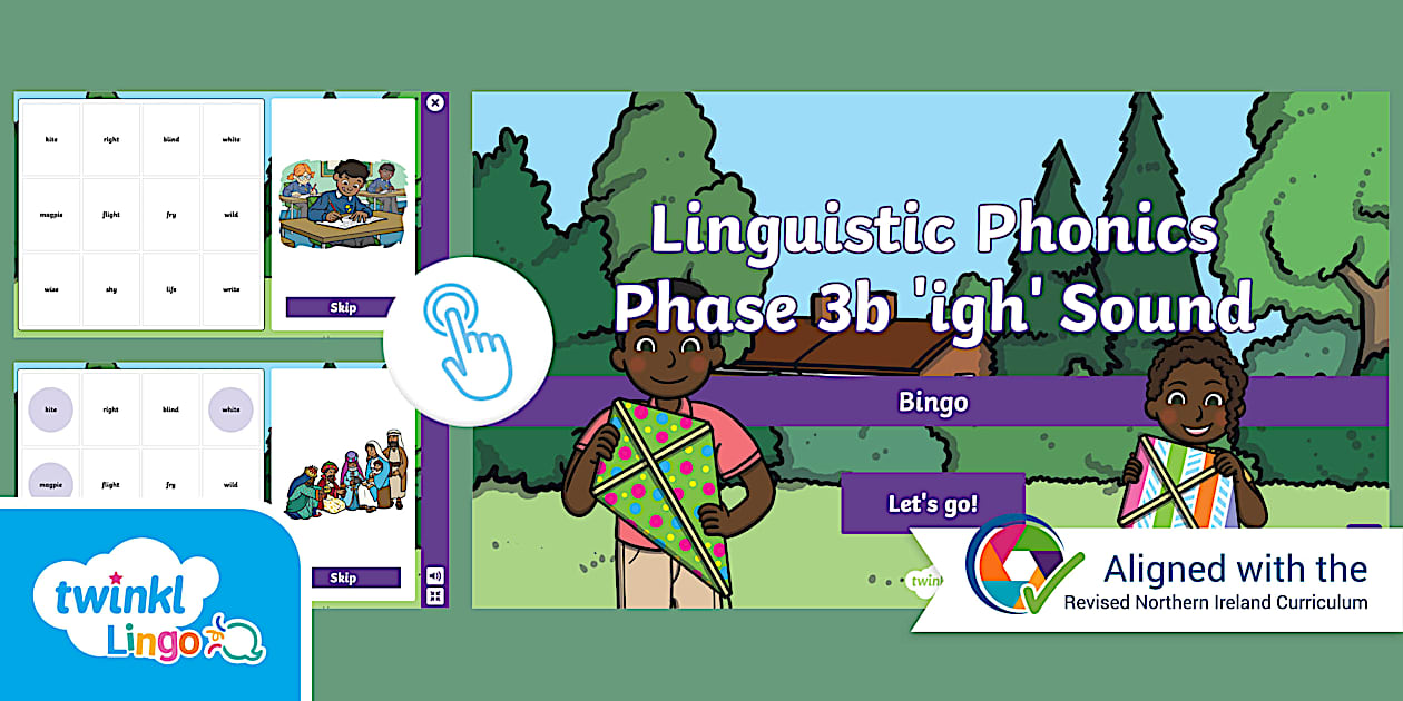 Linguistic Phonics Phase 3b 'igh' Sound Bingo Game - Twinkl