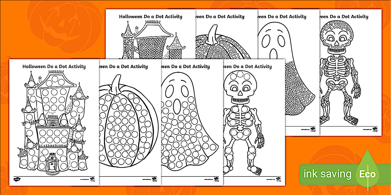 Halloween Do a Dot Activity (teacher made) - Twinkl