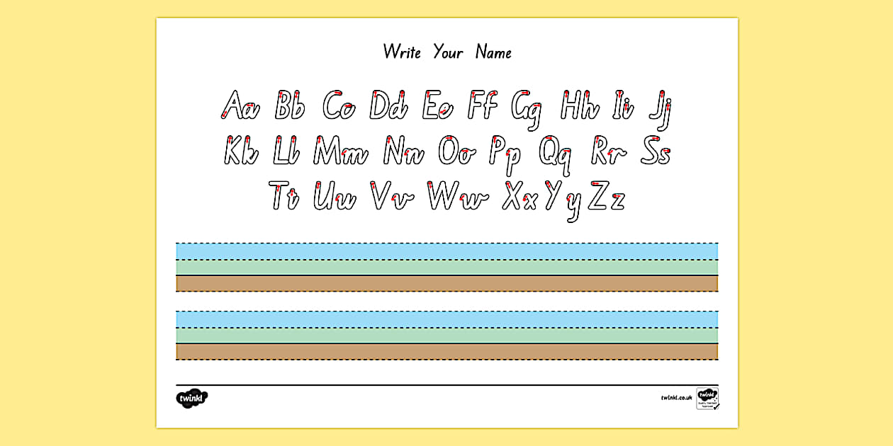 New Zealand Font Ground Grass Sky Write Your Name Worksheet / Worksheet
