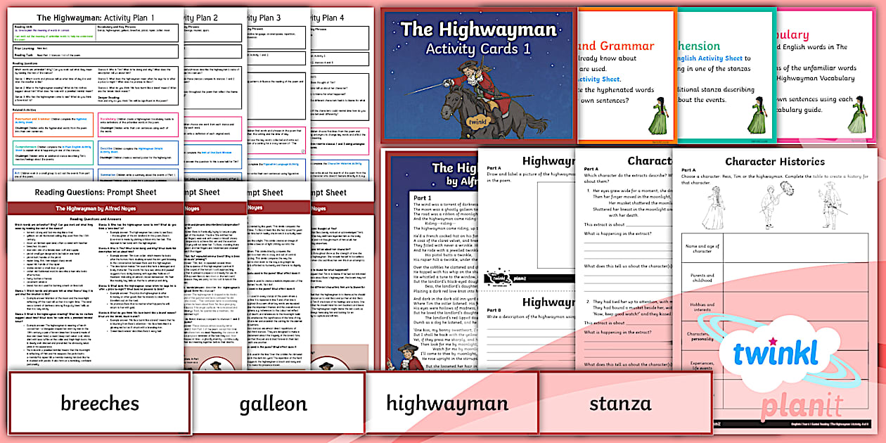 'The Highwayman' Poem - Guided Reading | Y6 Unit Pack