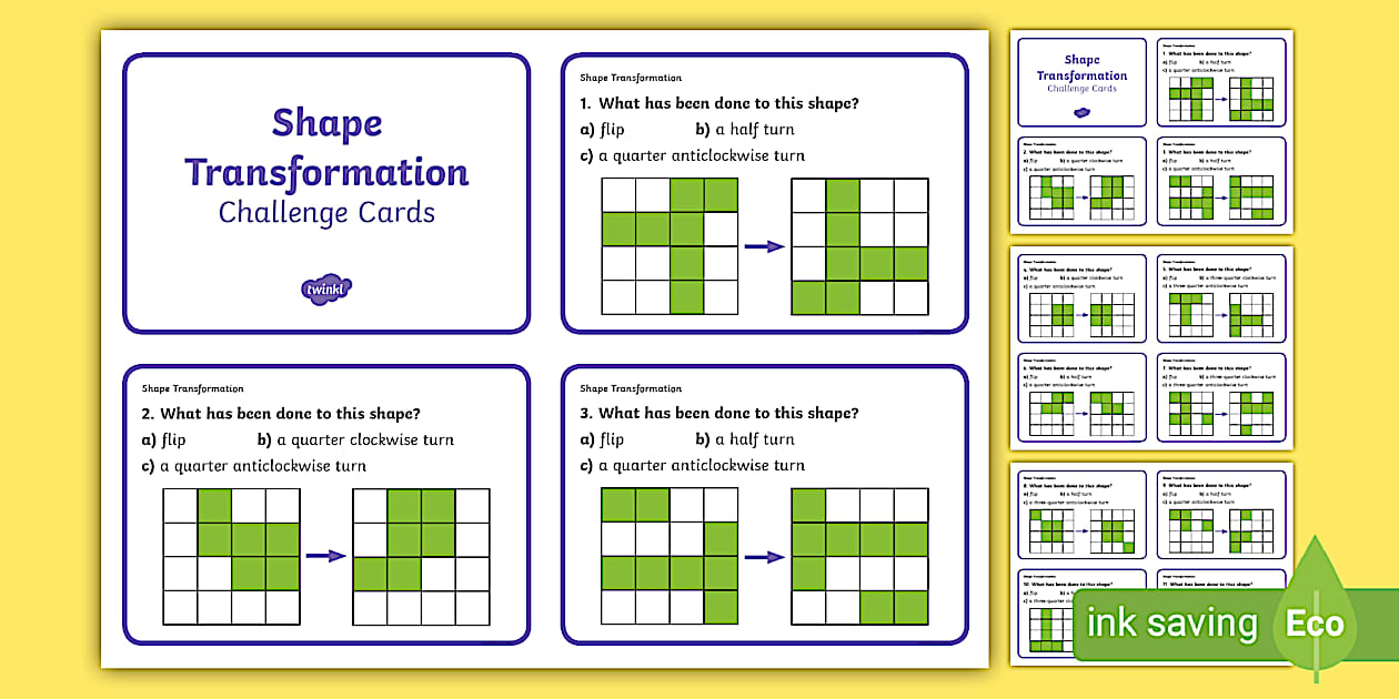 Shape Transformation Challenge Cards - Year 2 Maths - Twinkl