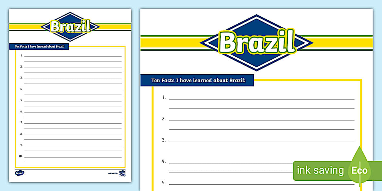 Brazil (Ten Facts Activity sheet) (teacher made) - Twinkl