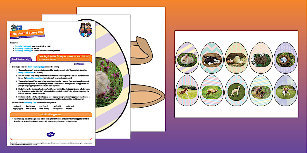 Level 1-2 Easter Themed Oral Segmenting Activity - Twinkl