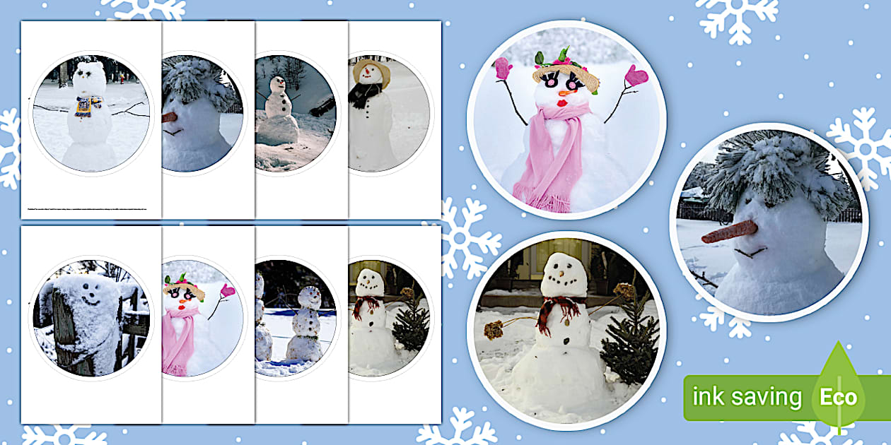 Snowperson Circle Display Photo Cut-Outs - Twinkl