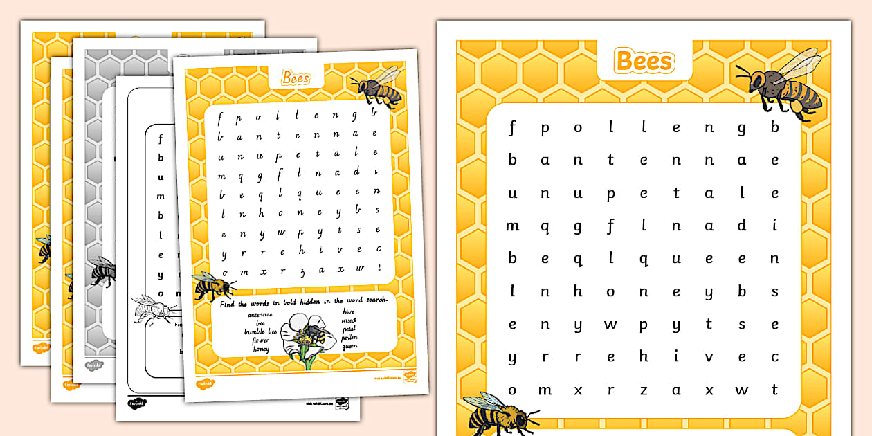Bees Word Search | Twinkl Australia (teacher made) - Twinkl