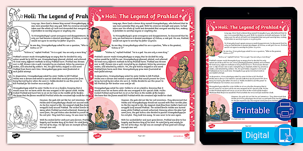 7th Grade Holi Reading Comprehension Activity | Twinkl USA