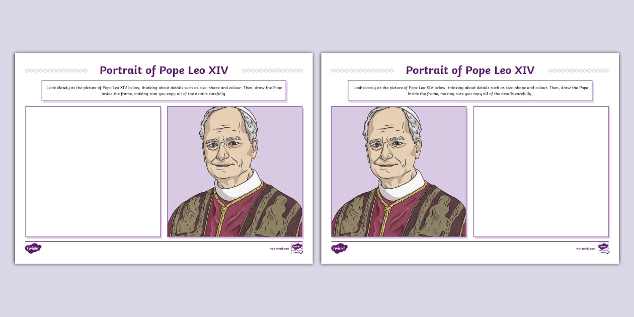 KS2 Draw Pope Leo XIV Art Activity (teacher made) - Twinkl
