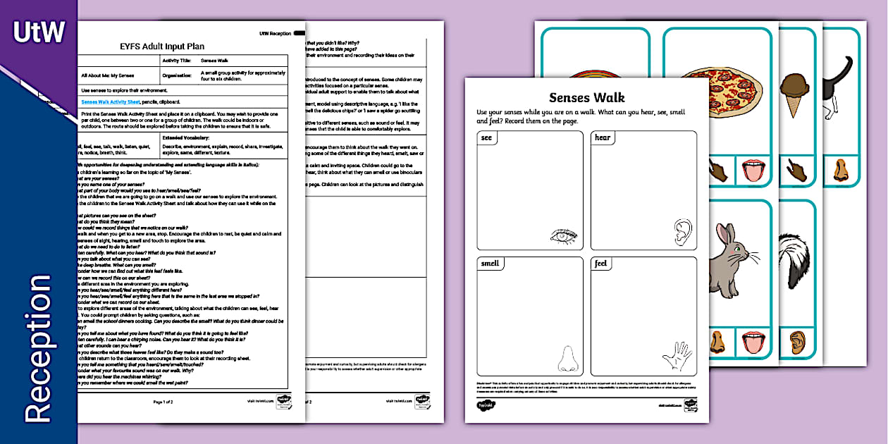 EYFS Senses Walk Adult Input Plan and Resource Pack - Twinkl