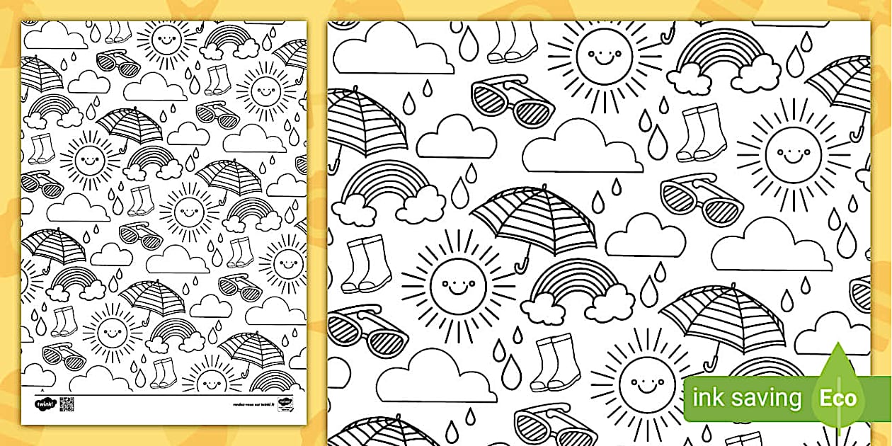 Feuille de coloriage : La météo - Twinkl