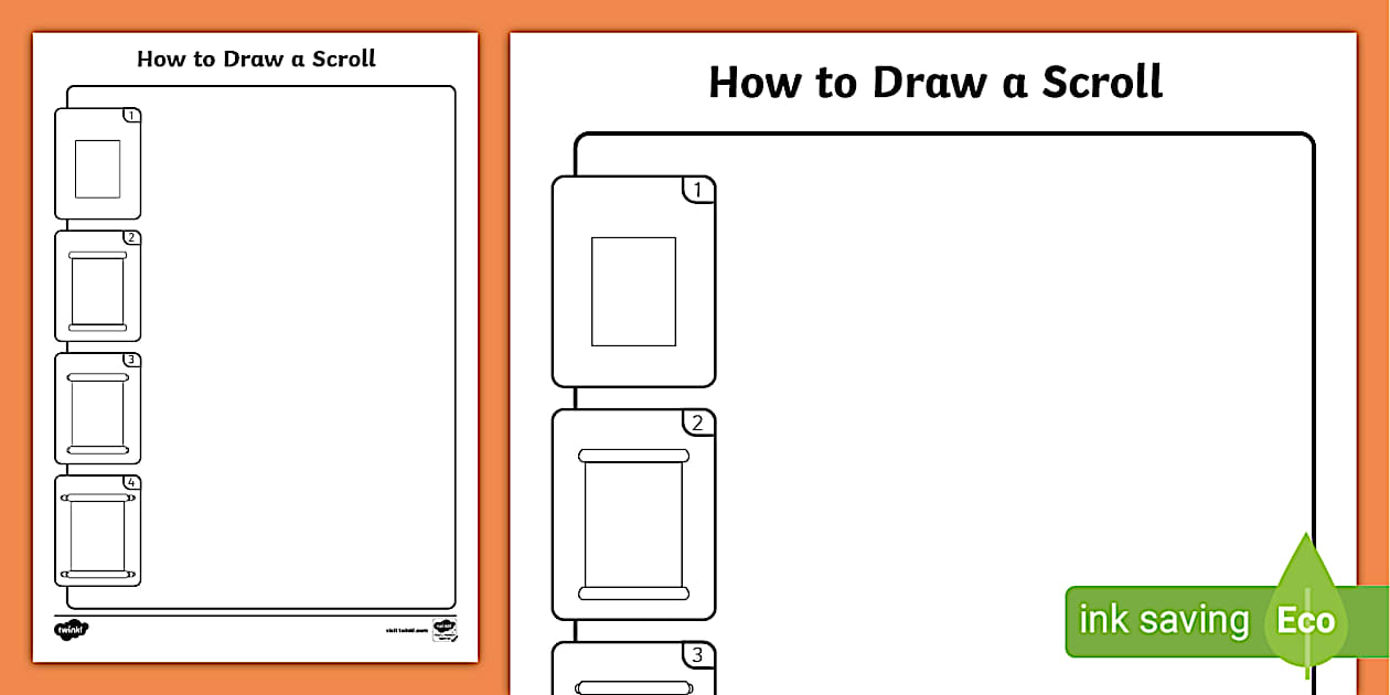 How to Draw a Scroll (teacher made) - Twinkl