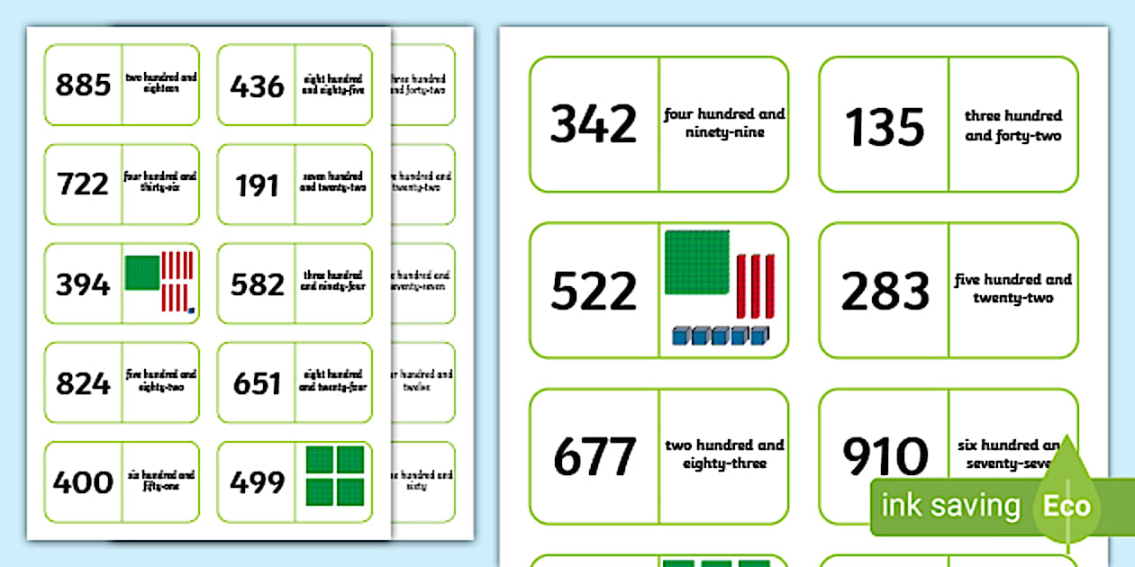 3-Digit Place Value Dominoes (teacher made) - Twinkl