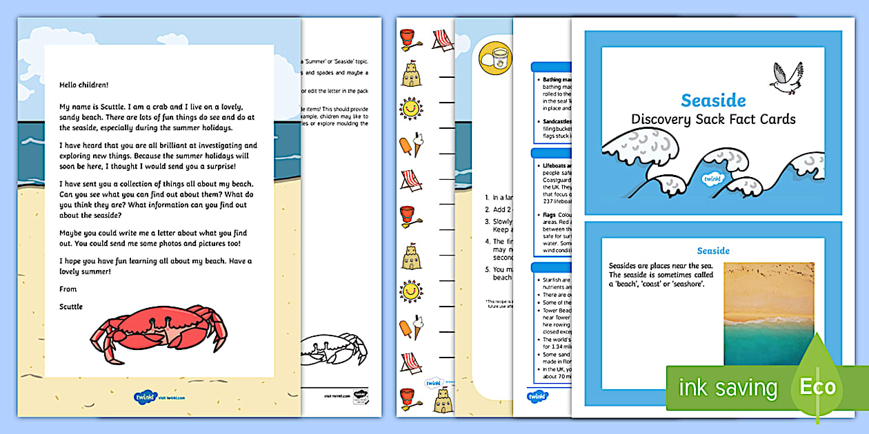 Editable Scuttle the Crab Seaside Letter and Resource Pack